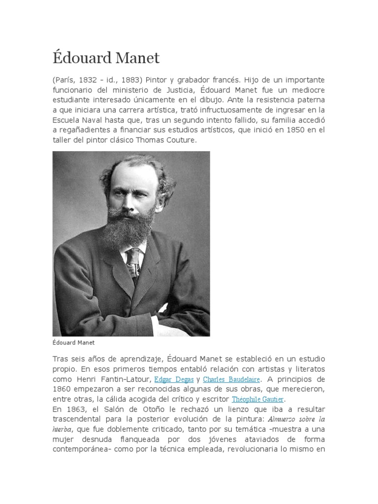 Édouard Manet | PDF | Édouard Manet | Impresionismo