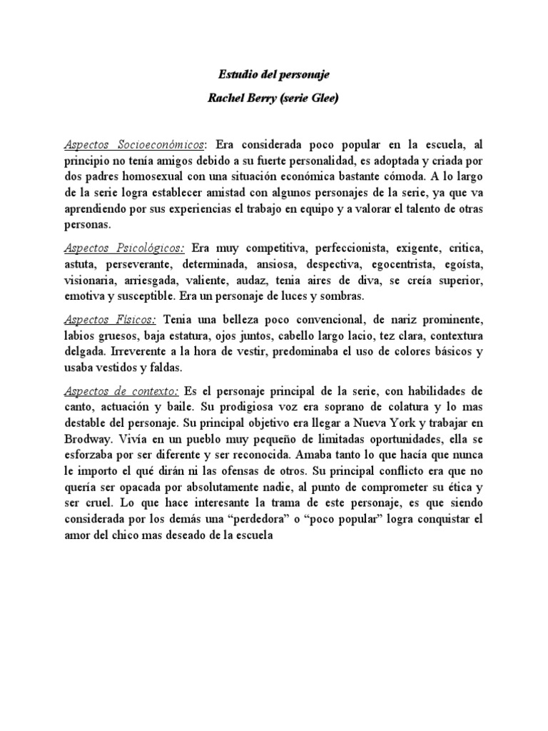 Estudio de Personaje (Mariana Portillo) | PDF