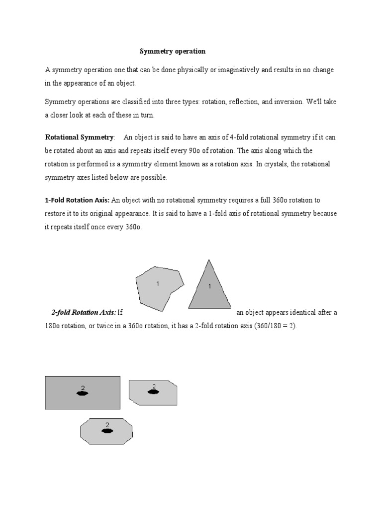 Symmetry Operation: 2-Fold Rotation Axis | PDF | Cartesian Coordinate ...