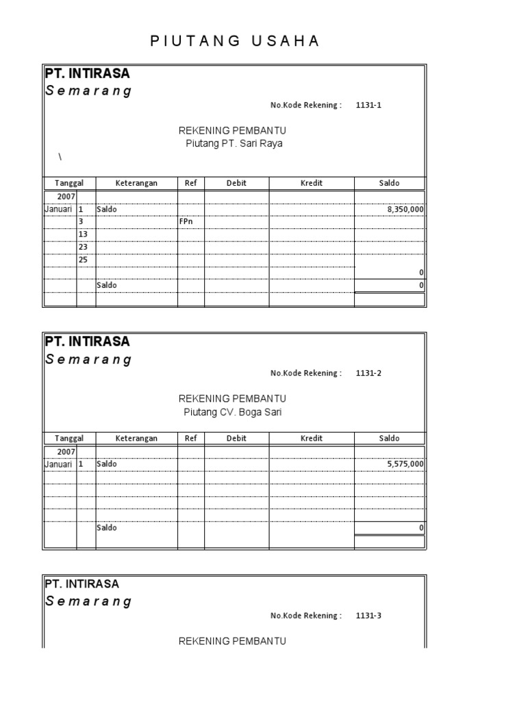 Buku Pembantu Piutang | PDF