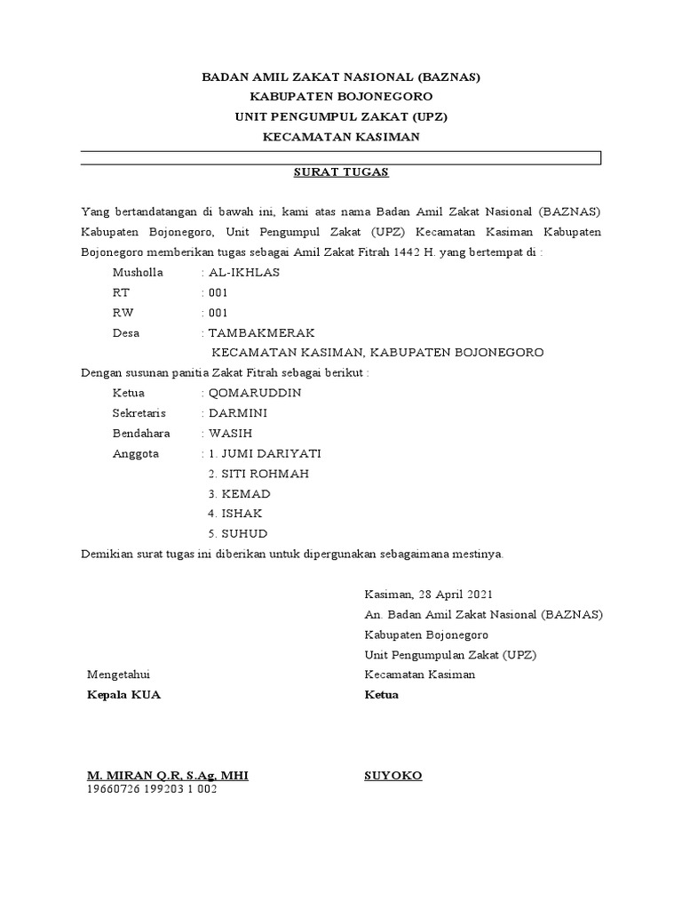 SK Upz Badan Amil Zakat Nasional | PDF