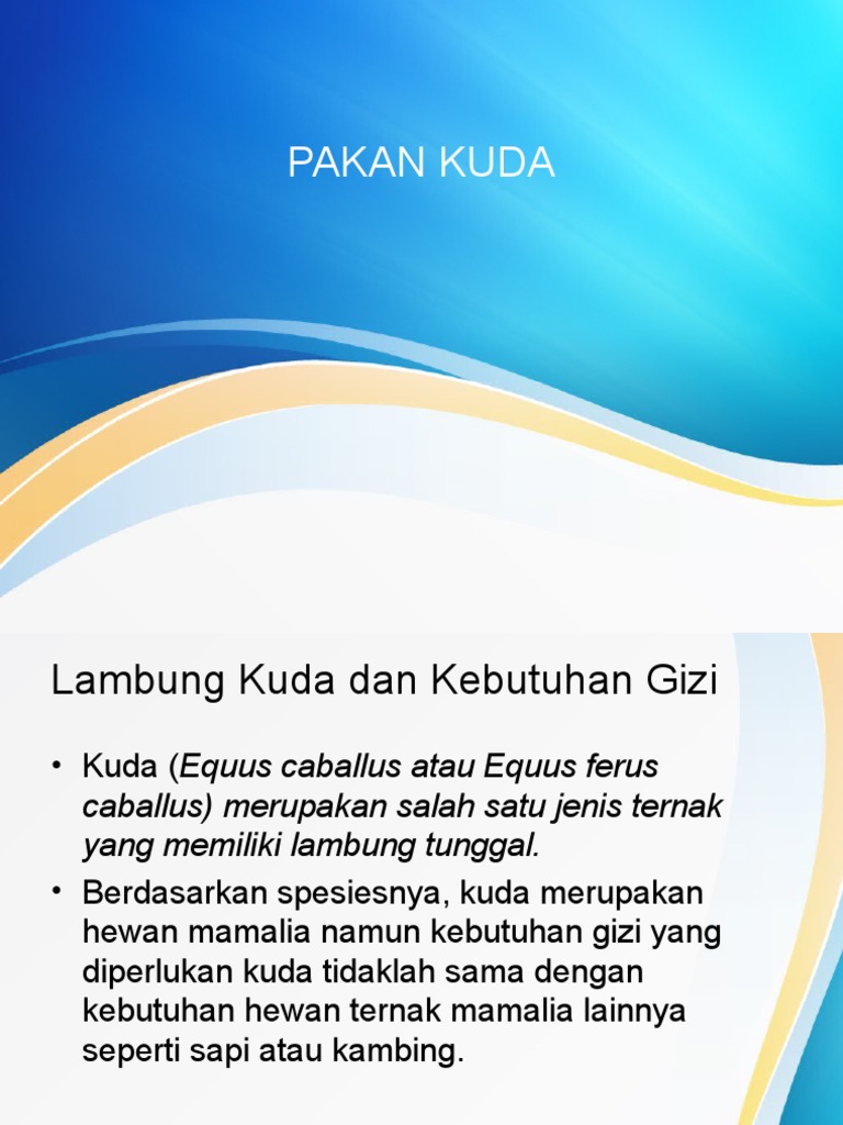 Nutrisi dan Pakan Kuda Optimal | PDF | Kesehatan Holistik