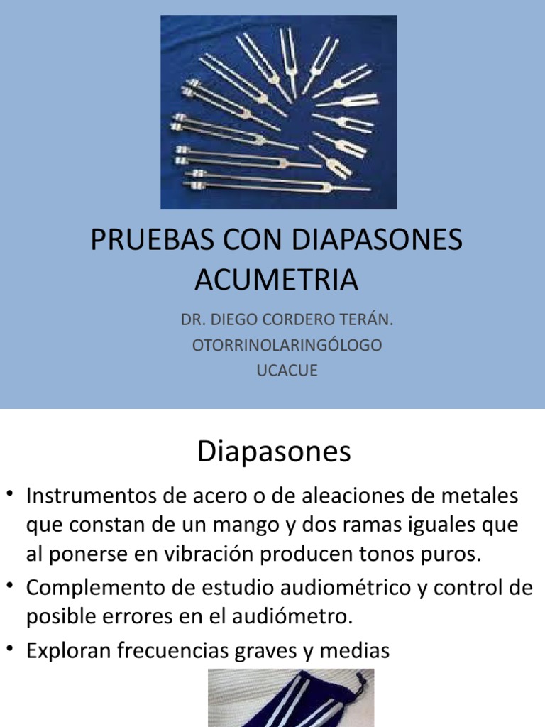 Pruebas Con Diapasones | PDF | Otorrinolaringología | Audiología
