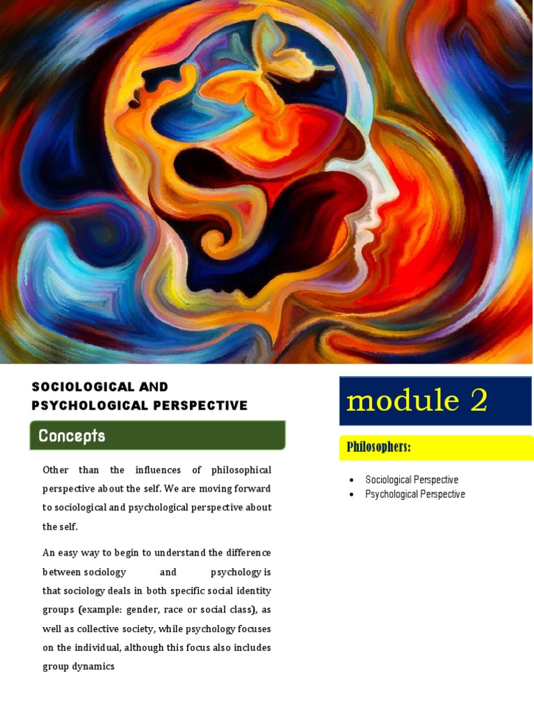 UTS Module 2 Sociological Psychological Perspective | PDF | Socialization | Sociology