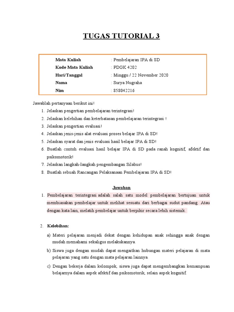 Pembelajaran IPA Terintegrasi di SD | PDF