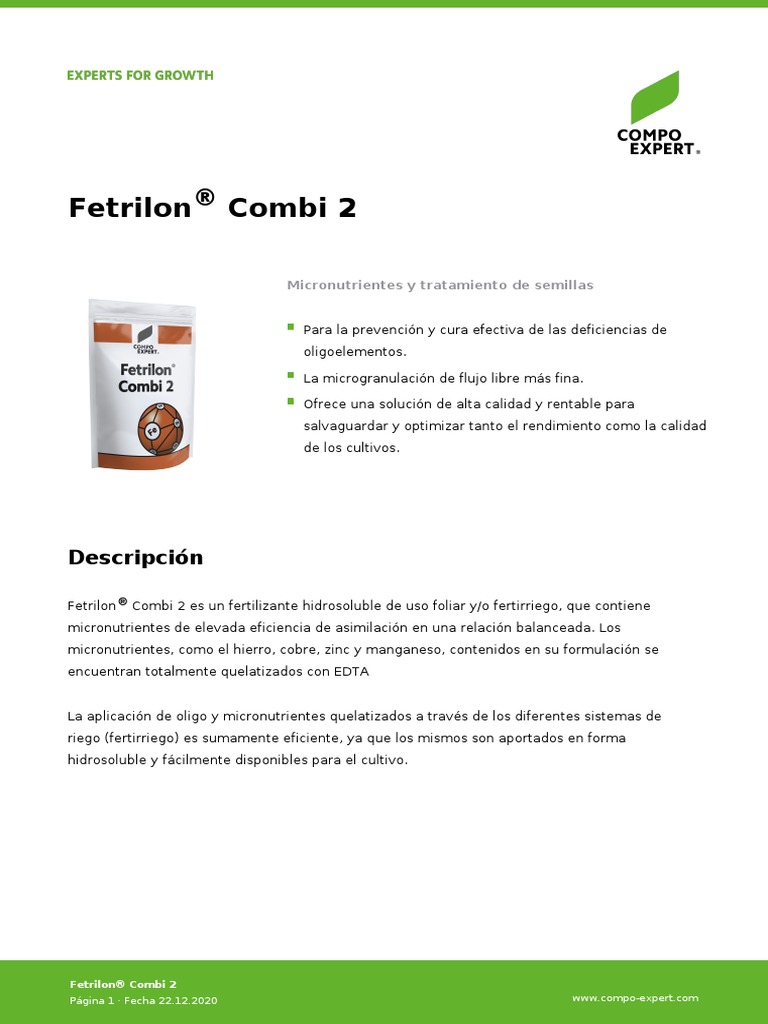 Fetrilon Combi 2 | PDF | Micronutrientes | Fertilizante