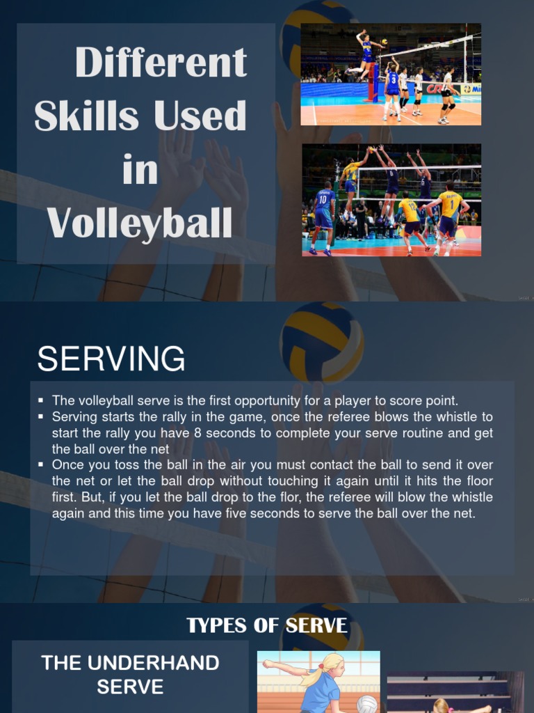 Different Skills Used in Volleyball | PDF | Volleyball | Sports