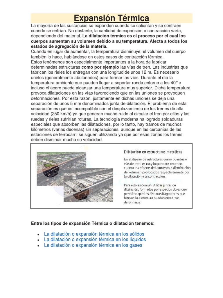 Expansión Térmica: Conceptos y Ejemplos | PDF | Expansión térmica | Gases