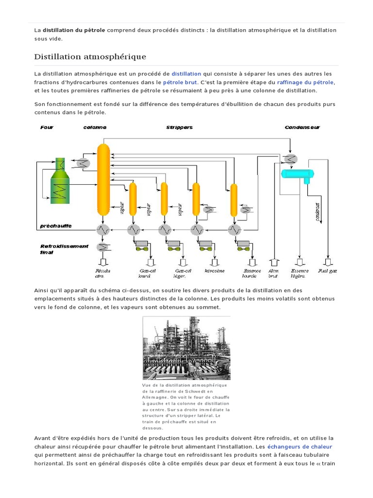 Distillation du pétrole : procédés clés | PDF | Distillation | Génie ...