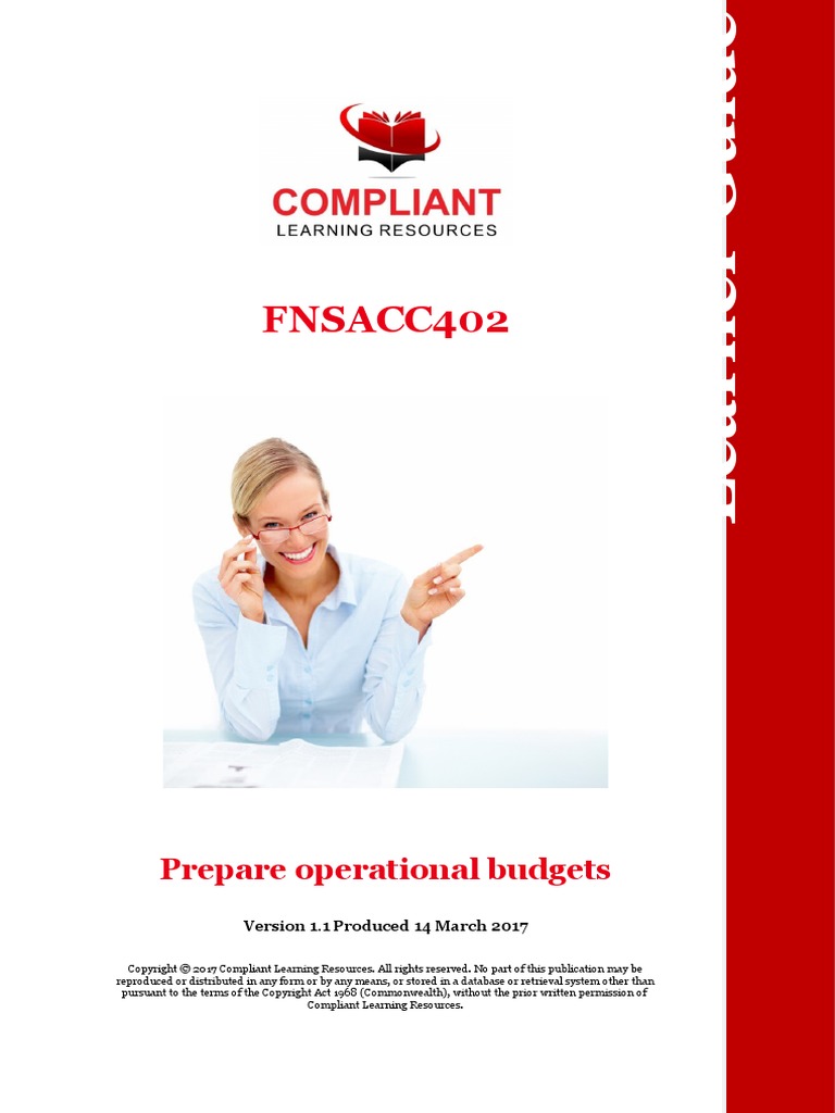 FNSACC402-Learner Guide-V1.1 | PDF | Forecasting | Budget