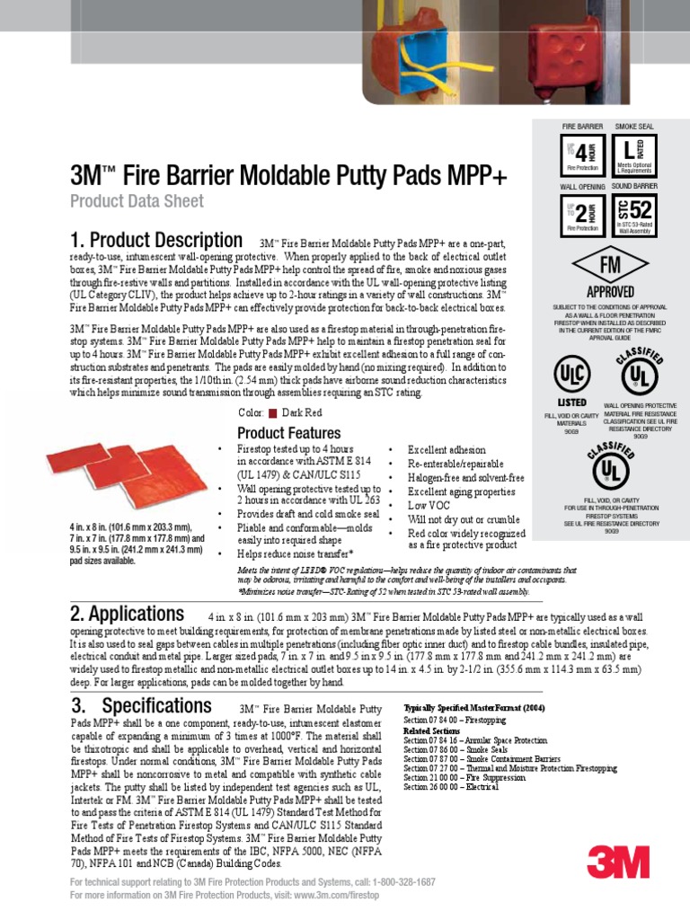 Fire Barrier Moldable Putty | PDF | Wall | Implied Warranty