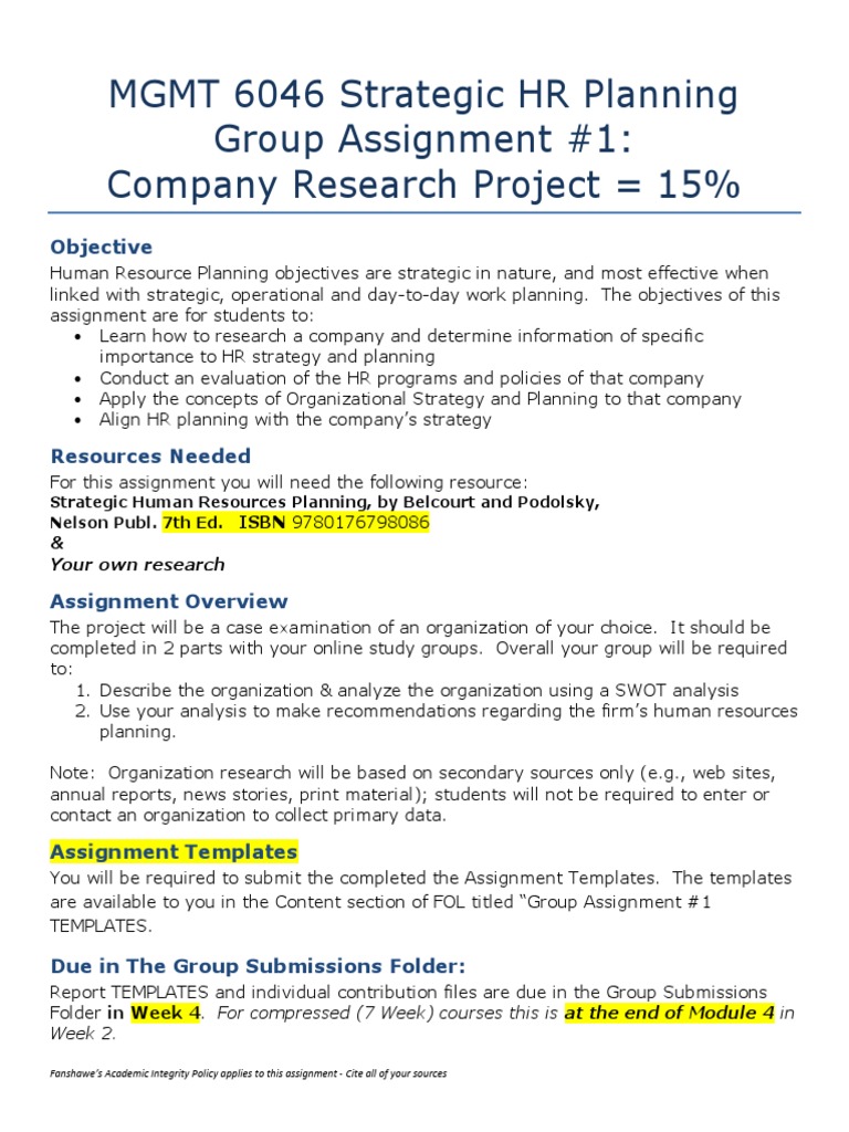 Group Assignment #1 Company Research Project | PDF | Swot Analysis ...