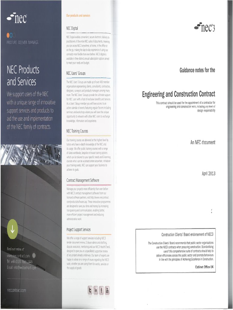 NEC3 - Guidance Notes | PDF | Economies | Engineering