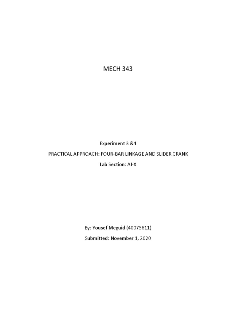 MECH 343 Lab 3 Report | PDF | Velocity | Machines