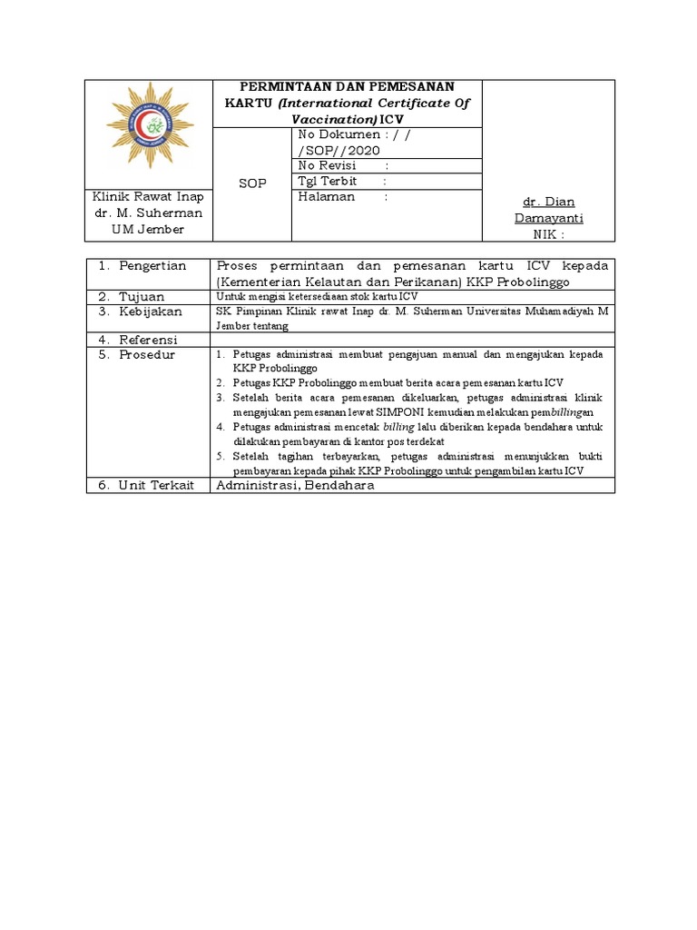 SOP Permintaan Dan Pemesanan ICV | PDF