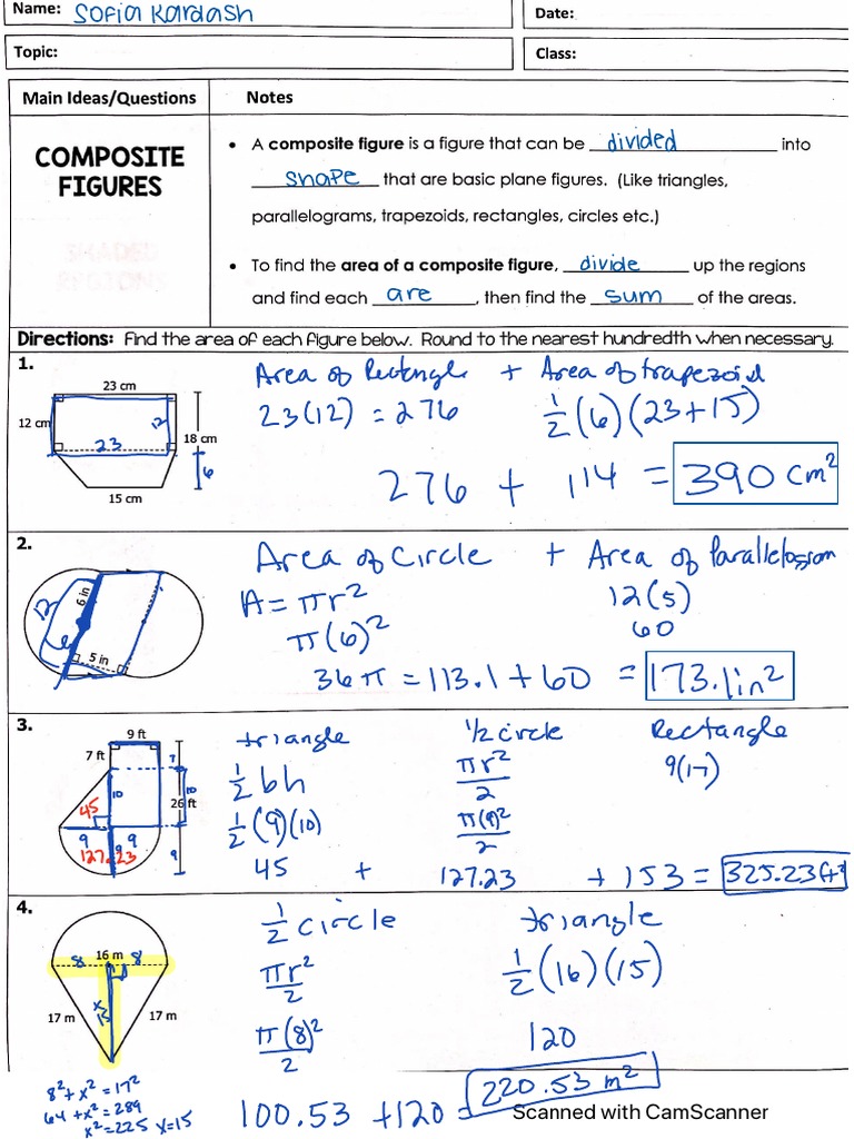 Composite Figures | PDF | Area | Geometric Measurement