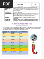 Adjetivos ' La Comida | PDF | Gusto | Alimentos