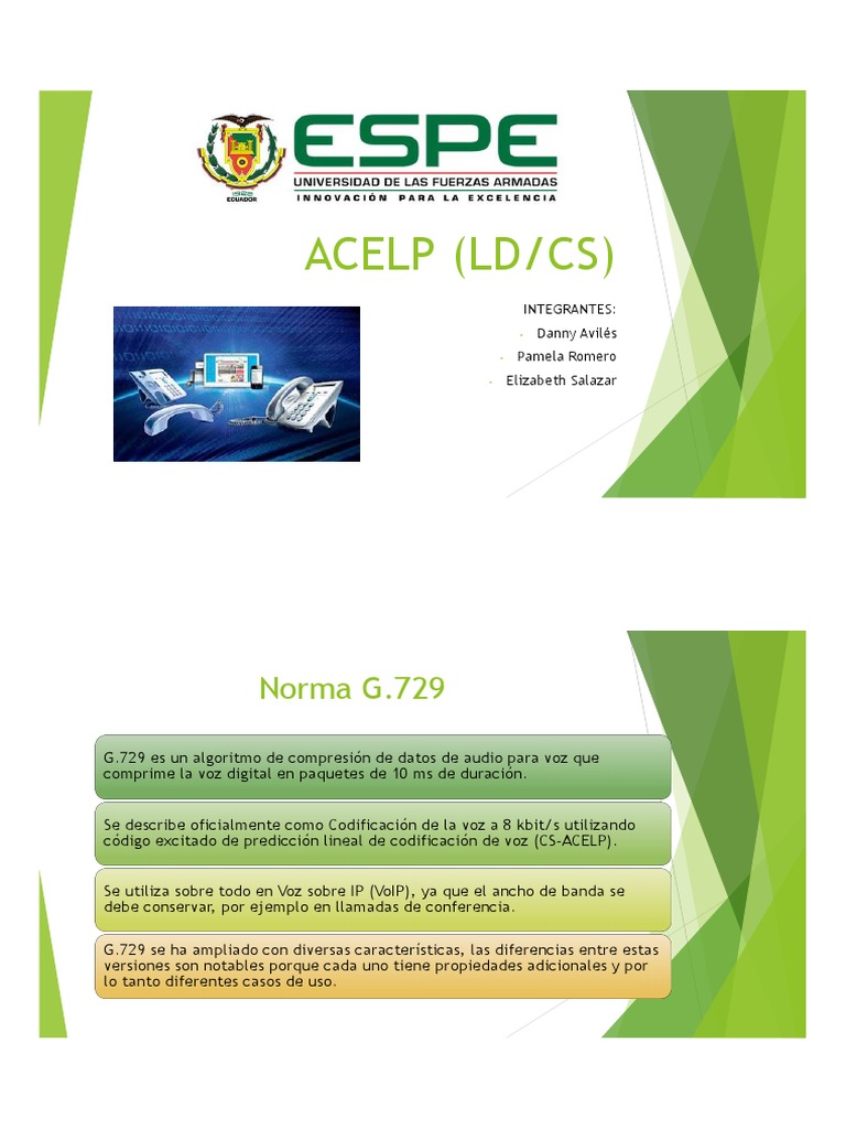 Acelp | PDF | Voz sobre IP | Tecnología de información y comunicaciones