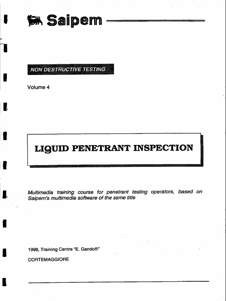 NDT - Liquid Penetrant Inspection | PDF | Chemical Substances ...