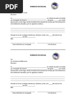 Formato de Excusa Escolar para Cualquier Nivel | PDF
