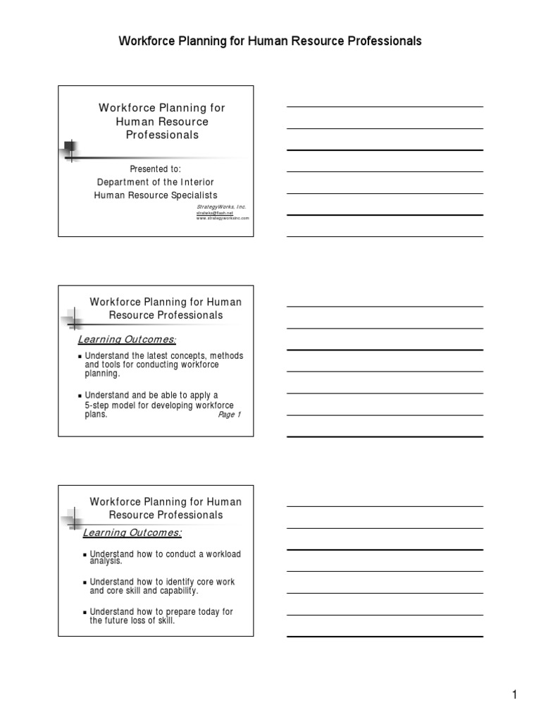Workforce Planning for HR Professionals | PDF | Workload | Human Resources