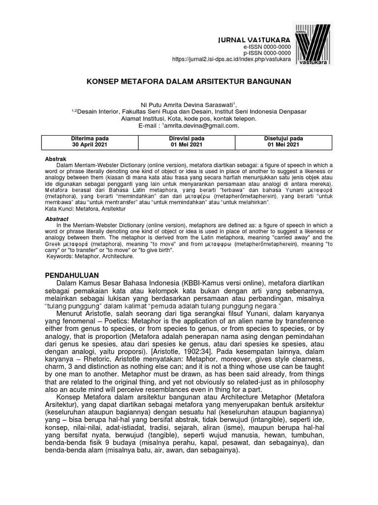 Metafora dalam Arsitektur Bangunan | PDF