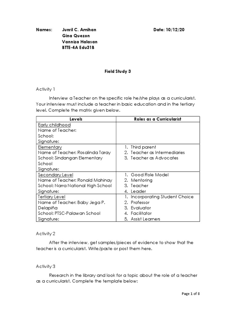 Teacher Roles in Curricular Development | PDF | Curriculum ...