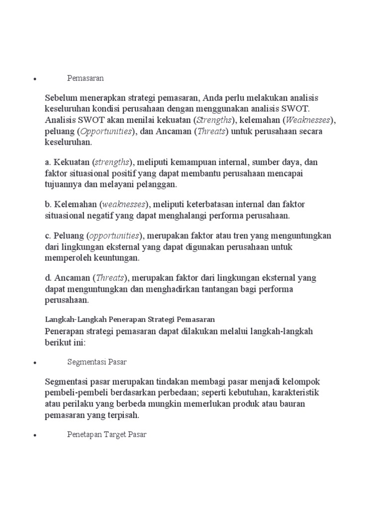 Langkah Penerapan Strategi | PDF | Bisnis