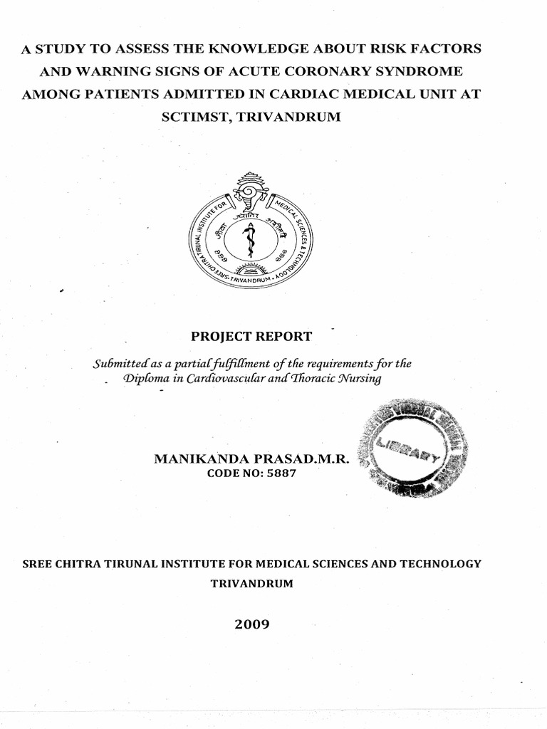 A Study To Assess The Knowledge About Risk Factors and Warning Signs of ...
