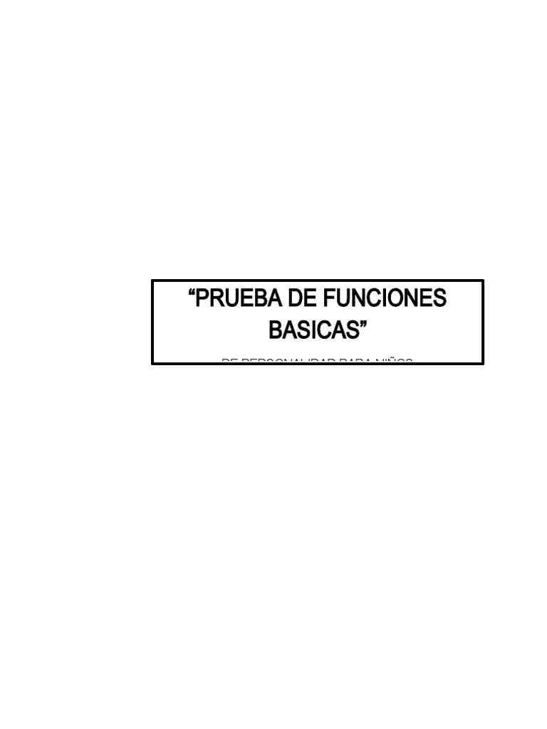 Prueba de Funciones Básicas | PDF | Aprendizaje | Sicología