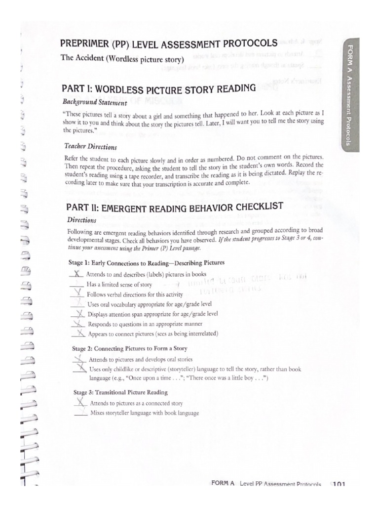 Preprimer PP Level Assessment Protocols | PDF