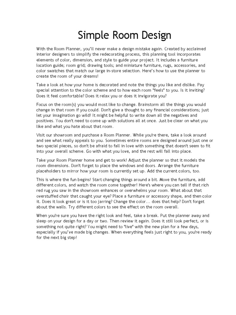 Simple Room Design | PDF