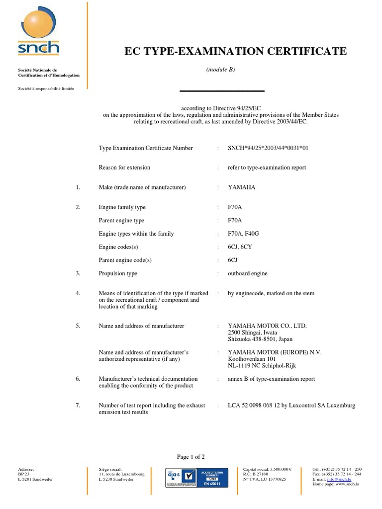 Ec Type-Examination Certificate: (Module B) | PDF