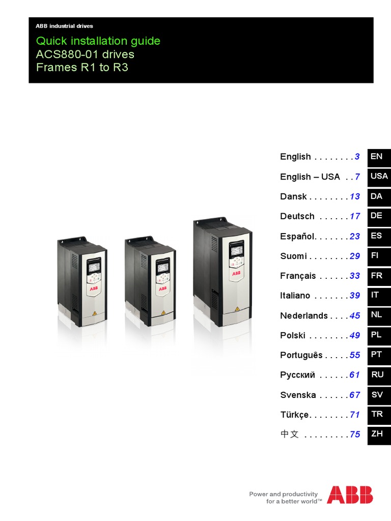 ACS880-01 Quick Installation Guide | PDF | Insulator (Electricity ...