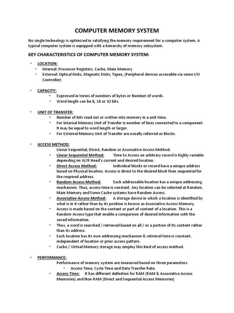Computer Memory System 1 | PDF | Disk Storage | Computer Data Storage