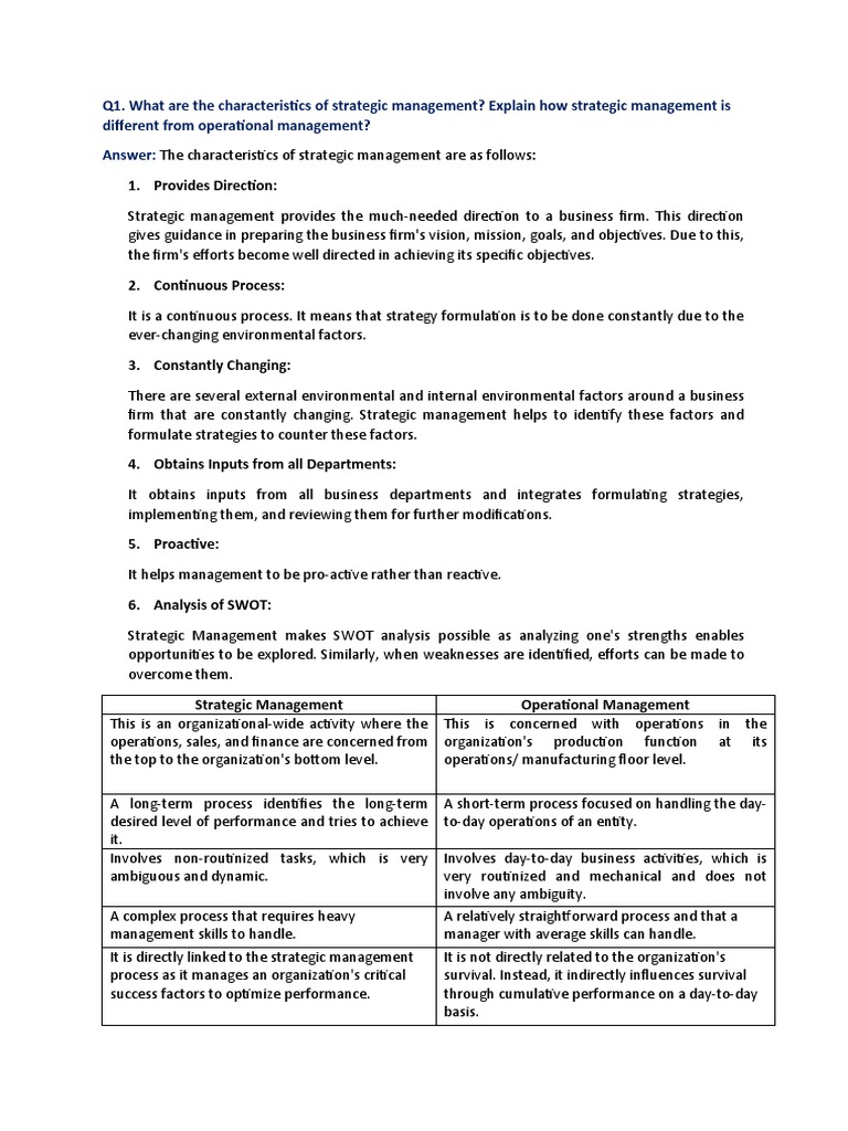 Strategic Management | Download Free PDF | Strategic Management | Swot ...