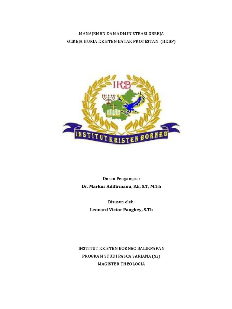 Manajemen dan Administrasi HKBP | PDF | Pengelolaan Keuangan & Uang