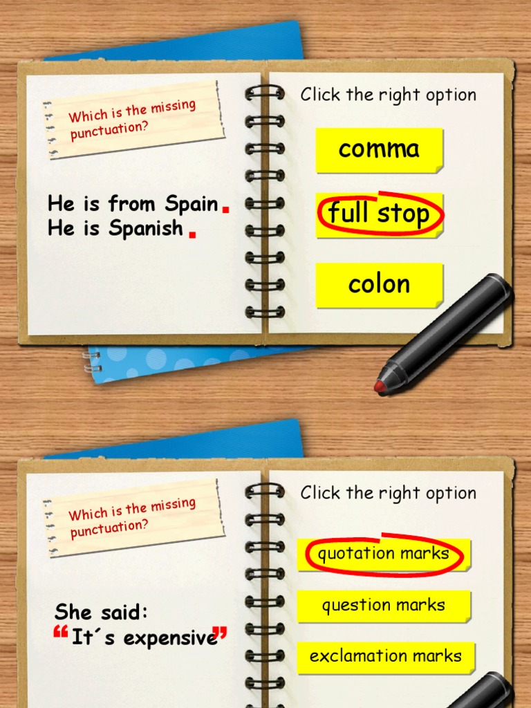 Comma Comma Full Stop Full Stop Colon Colon: He Is From Spain He Is ...