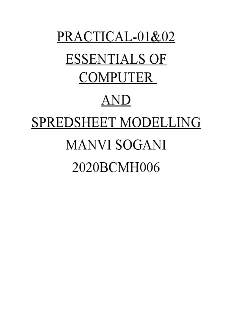 Practical Spreadsheet Modelling Skills | PDF | Spreadsheet | Formula