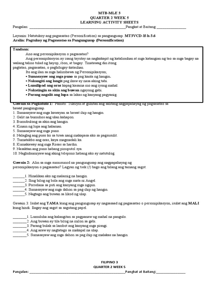 Las Q2 Week 5 | PDF