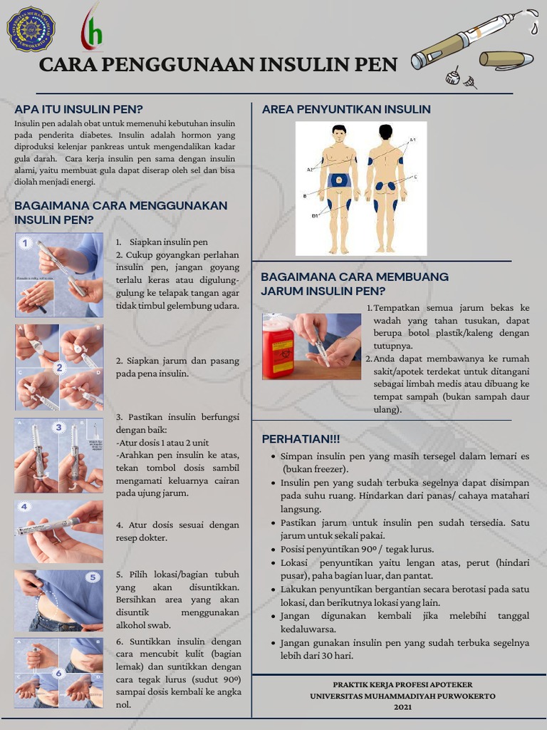 Cara Penggunaan Insulin Pen - Poster | PDF