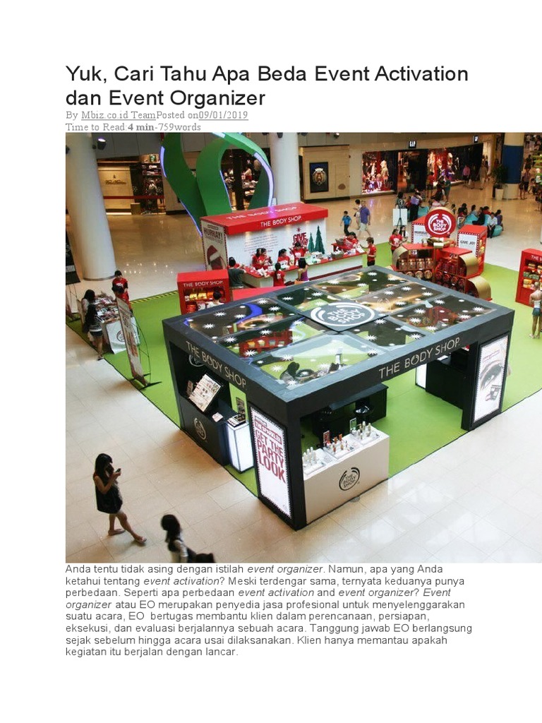 Perbedaan Event Activation Dan Event Organizer Pdf