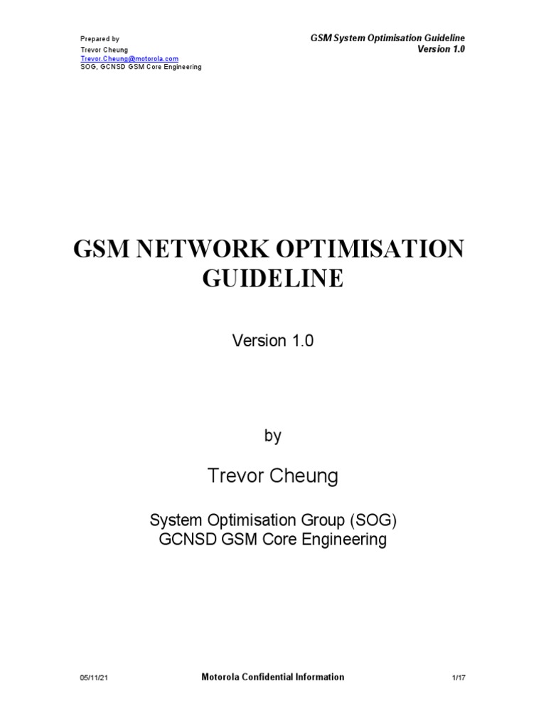 GSM Network Optimization Guidelines | PDF | Gsm | Databases