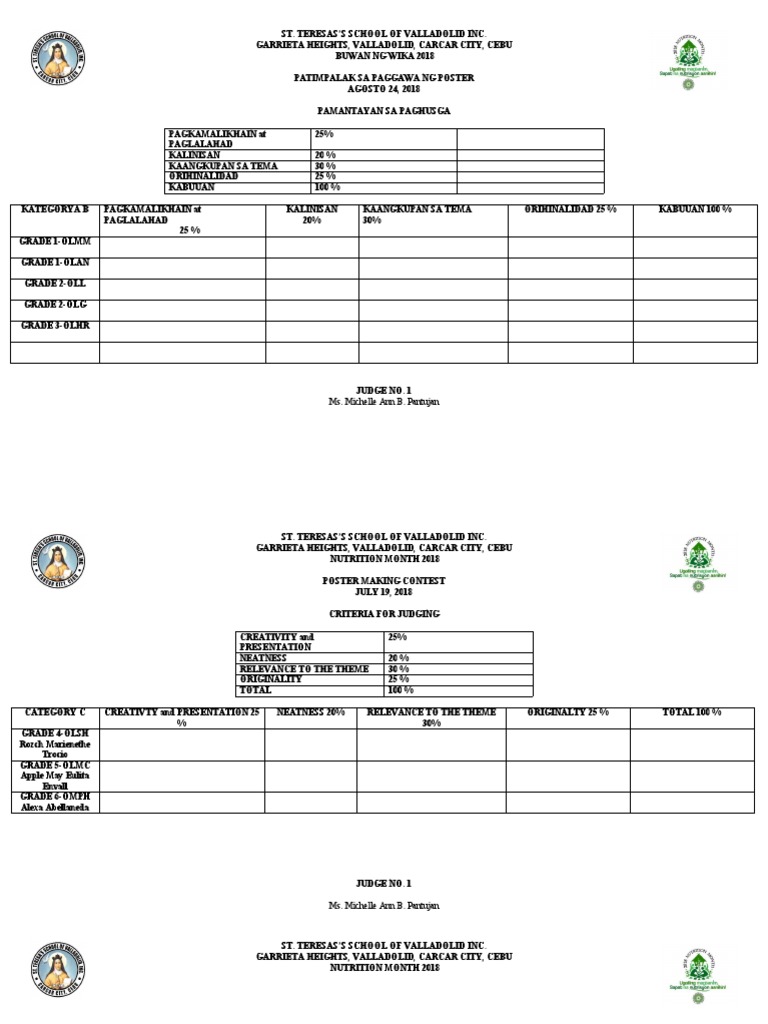 Pamantayan Sa Poster | PDF