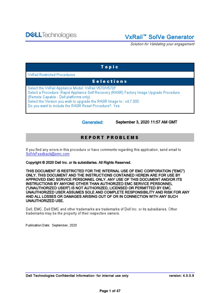VxRail Appliance - VxRail Restricted Procedures-VxRail V570 - V570F ...