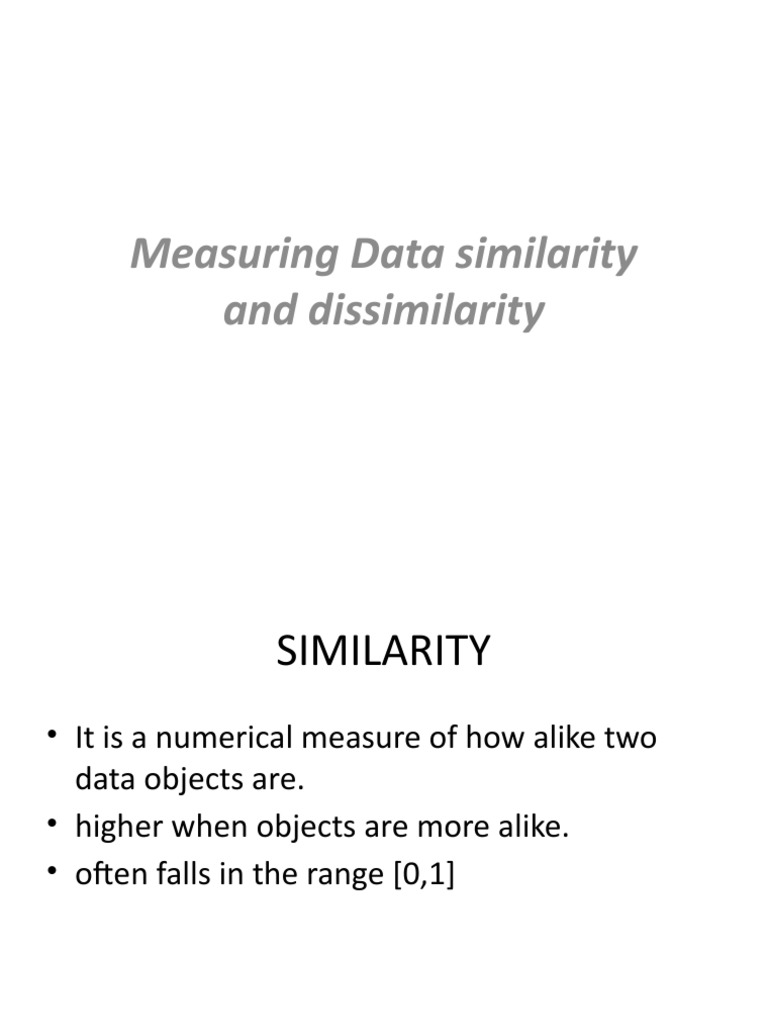 Measuring Data Similarity and Dissimilarity | PDF | Distance | Norm ...