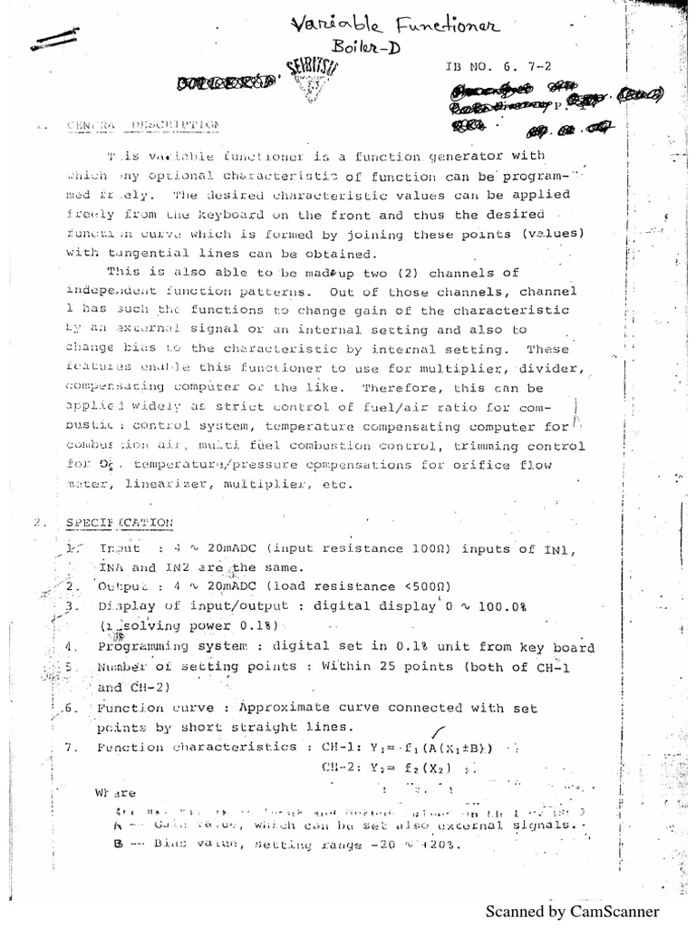 Variable Functioner Manual | PDF
