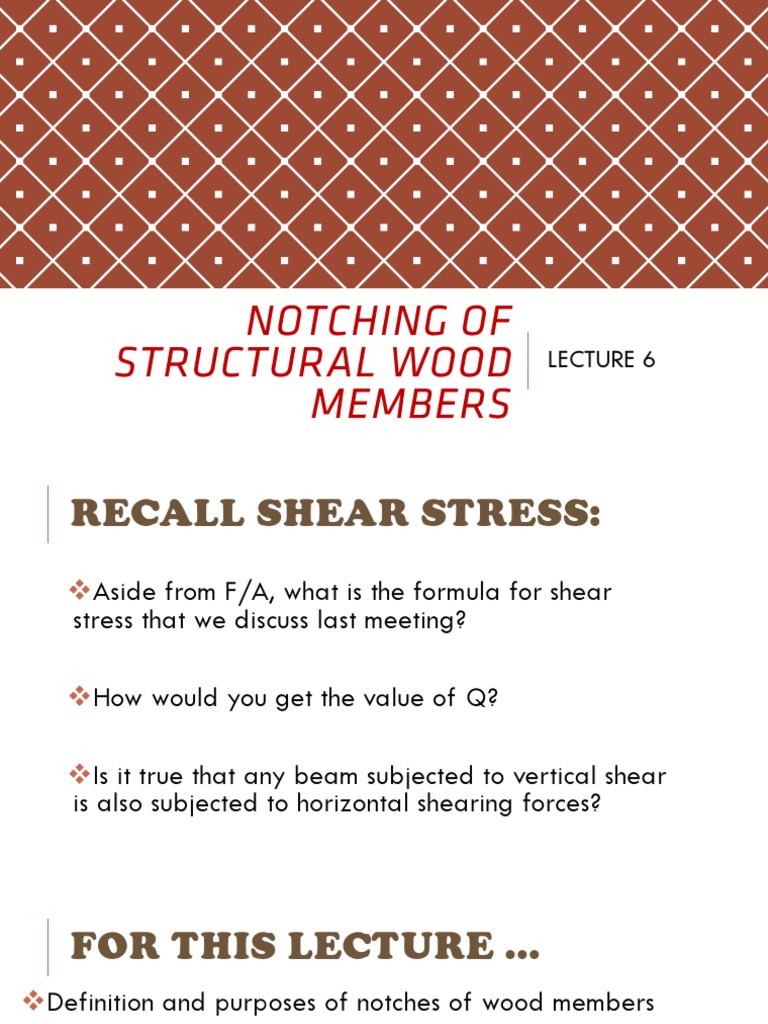 CE133-4 - LEC6 - Notching of Structural Wood Members | PDF | Beam ...
