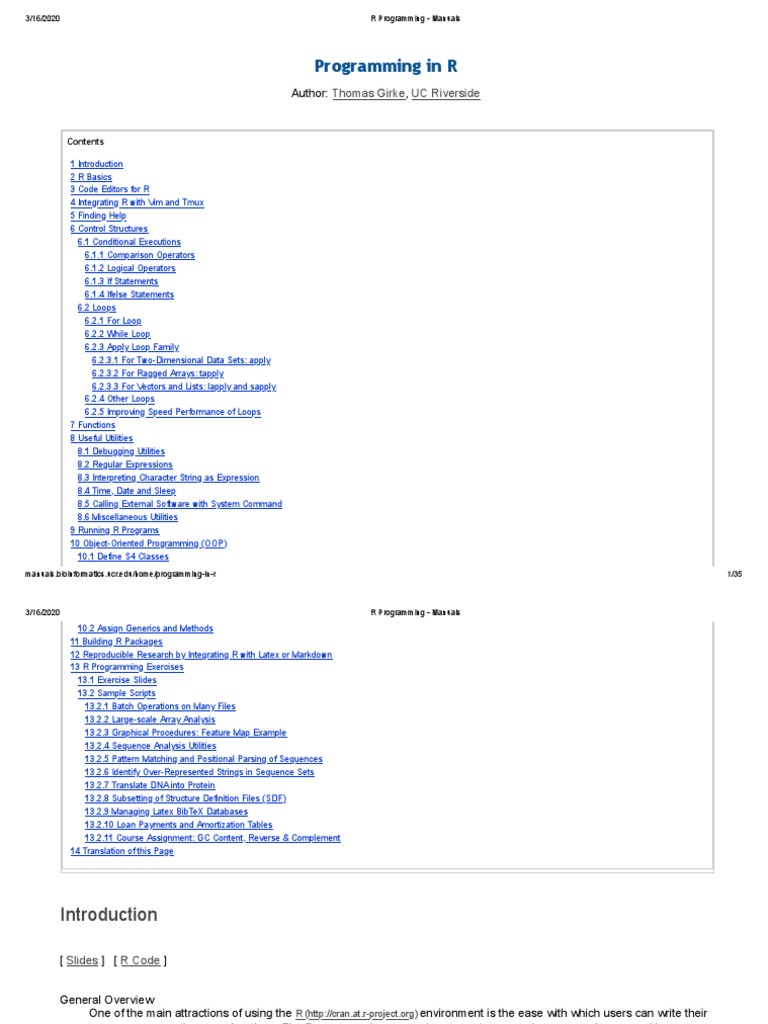 R Programming Manuals Pdf Command Line Interface Control Flow