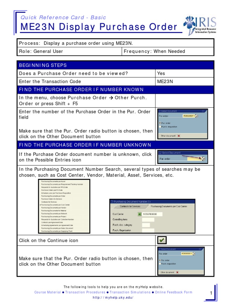 SAP Transaction Commande QRC ME23N Display PO | PDF | Invoice | Receipt